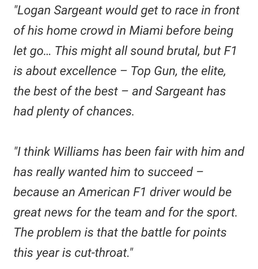 【F1傳聞】Logan Sargeant將成為本季第一個被撤換的車手？ 小Kimi的機會來了？ - 賽車 | 運動視界 Sports Vision