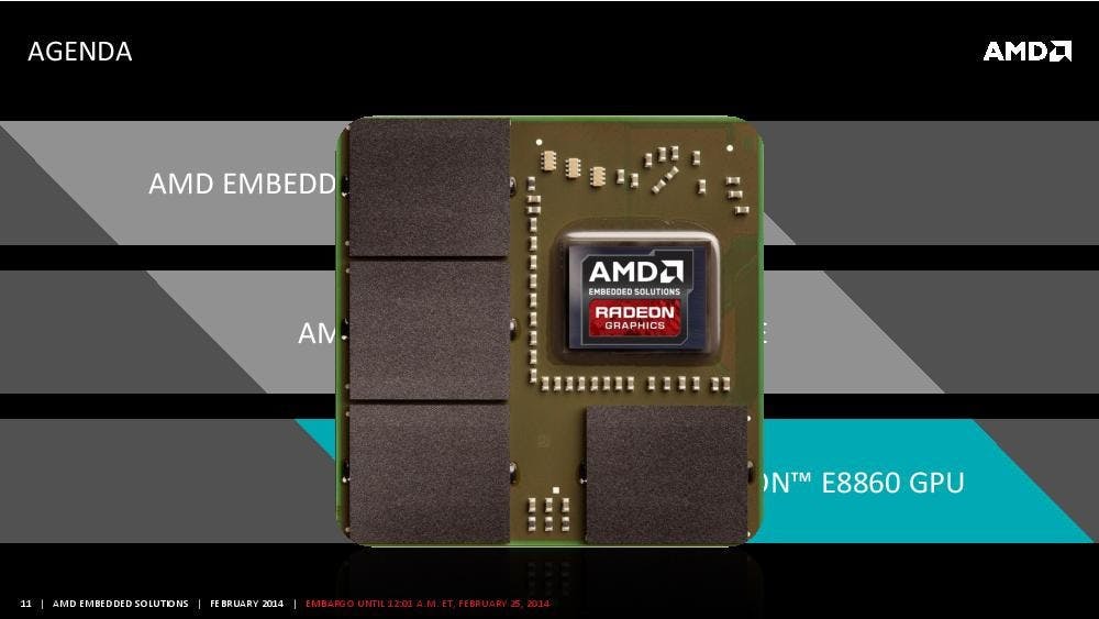 針對多顯示、高解析與平行運算需求， AMD 推出新一代嵌入式 GPU E8860 #gcn (76430) - Cool3c