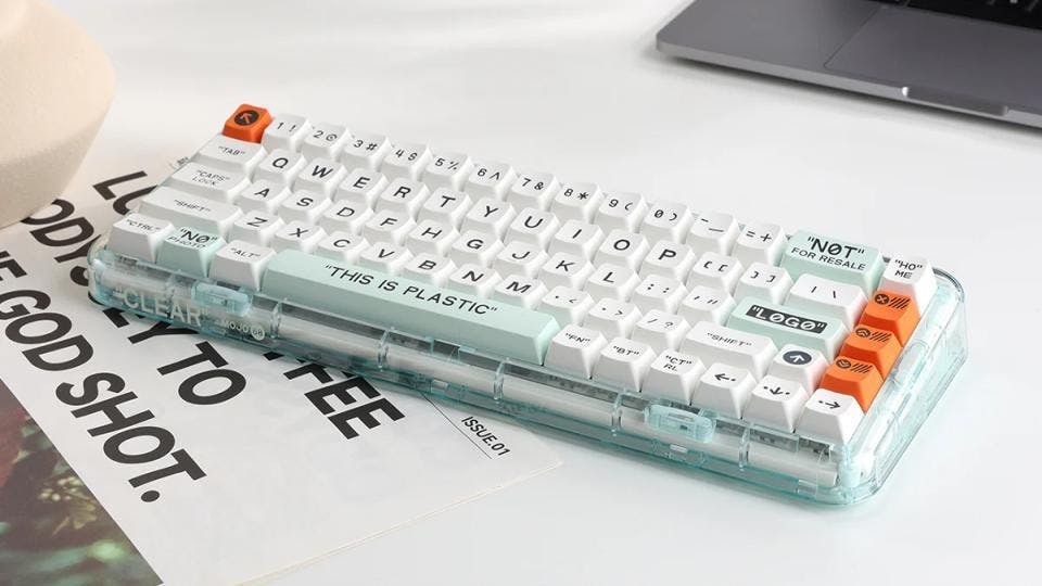 讓打字成為享受！ MelGeek Mojo68 Plastic 透明機械鍵盤下殺 8 折，三模 X 熱插拔 X RGB 客製化一次滿足，現在下單還送注音鍵帽 #pchome (239912 ...