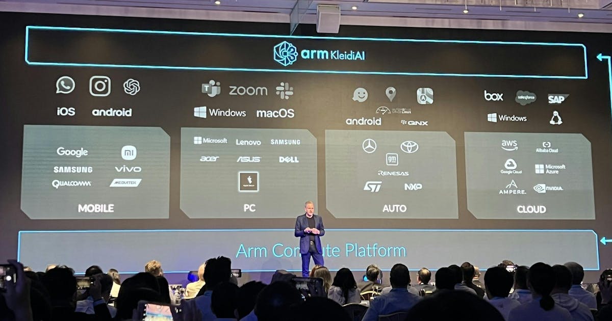 Arm CEO Rene Haas 介紹新框架「Kleidi AI」可讓 Arm CPU 解放最佳效能 - INSIDE