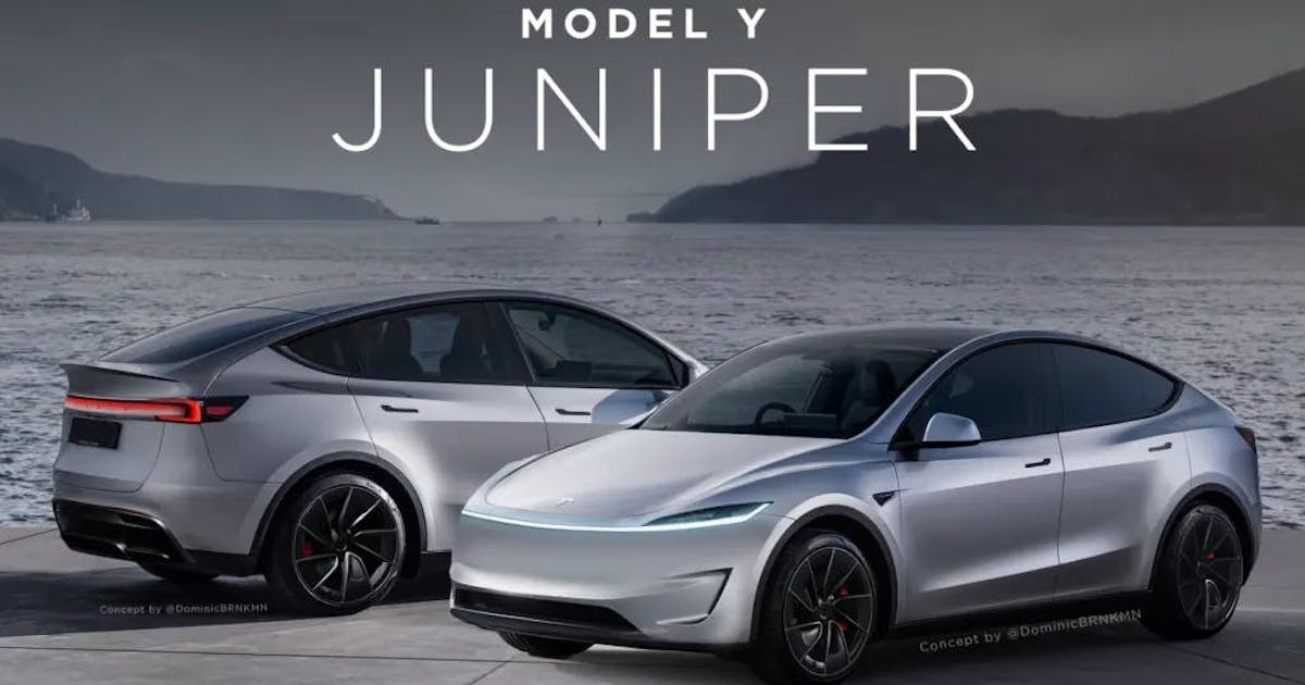 國外網友利用目前曝光的照片，製作出新款特斯拉 Model Y 的渲染圖 - INSIDE