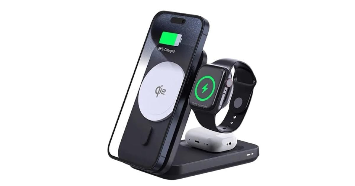 可折疊變小 旅行用磁吸無線充電座 iPhone、Apple Watch、AirPods同時充電 #手機 (238927) - Cool3c