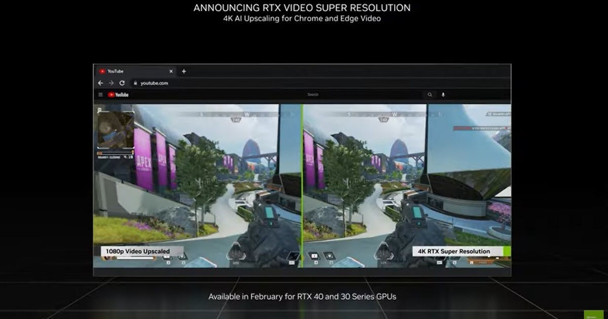 CES 2023 ： NIVIDIA 將於 2 月推出基於 AI 的 RTX Video Super Resolution 影片增強技術，透過 Chrome 瀏覽器看 4K 影片將有更好畫質 ...