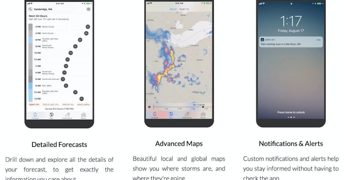 蘋果收購以分為單位預測天候狀態服務聞名的 Dark Sky Android、Wear OS 平台版本將下架 (152847) - Cool3c