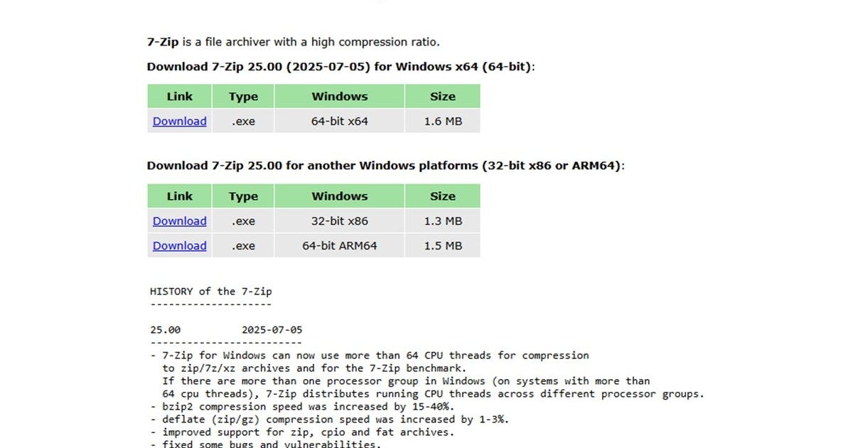 7-Zip 25.0版改善超過32執行緒CPU的效能，並可將任務分散到多個CPU群組 #壓縮 (241341) - Cool3c