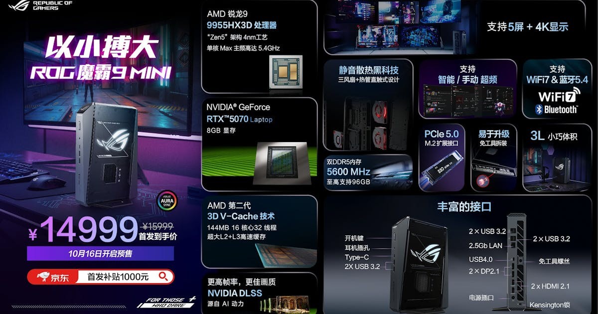 華碩在中國推出搭載AMD Ryzen 9處理器的ROG NUC迷你電競桌機姊妹機ROG Strix 9 Mini #迷你電腦 (243758 ...